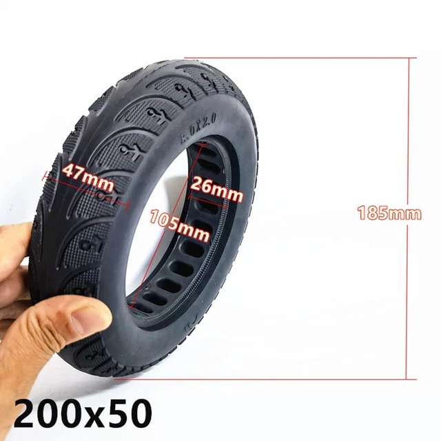 SOLID TYRE REAR Wheel Tire Replacement Rubber Solid Tire 200x50 8 Inch ...
