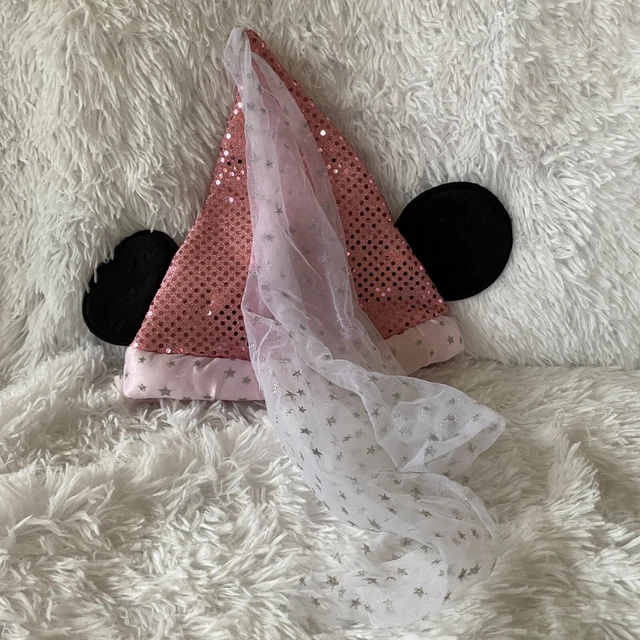 WALT DISNEY WORLD Minnie Mouse Ears Princess Hat Veil Pink Sparkle ...