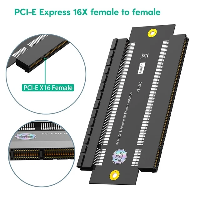 PCIEXPRESS3.0 16X TO 16X Extender PCIE X16 Female to Female Adapter ...