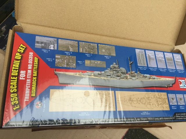 TRUMPETER #66601 1/350th SCALE DETAIL DECK SET FOR BISMARCK (05358 ...