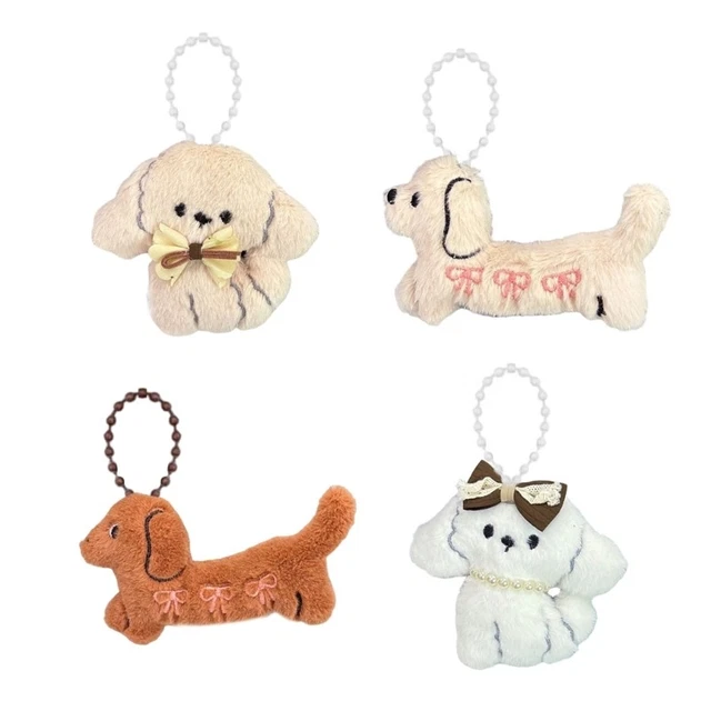 DOG SHAPED PLUSH Keychain Soft Hand Feel Cute Bag Pendant for Everyday ...