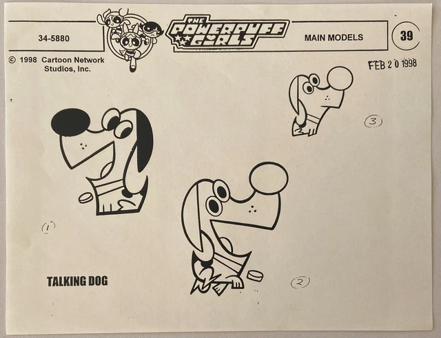 THE POWERPUFF GIRLS - Production Model Sheet - Talking Dog Poses - 98 ...