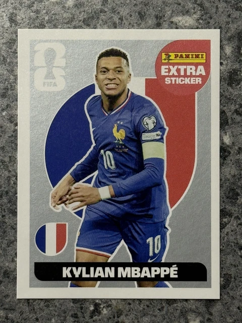 PANINI WORLD CUP 2026 Extra Sticker Mbappe Silver £25.99 - PicClick UK