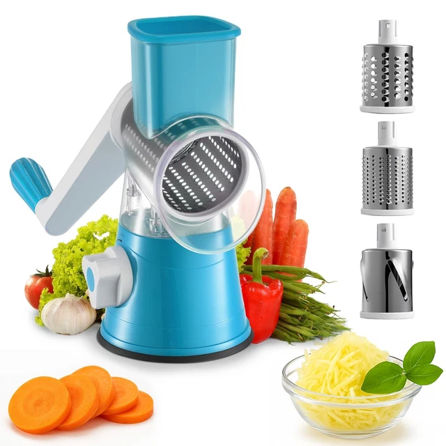 ROTARY VEGETABLE SHREDDER 3 in 1 Rotary Cheese Grater Round Vegetable ...
