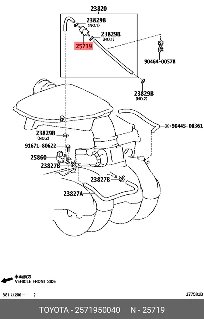 ORIGINAL OE MOTOR Vakuumsystemventil, 2571950040 für Toyota 25719-50040 ...