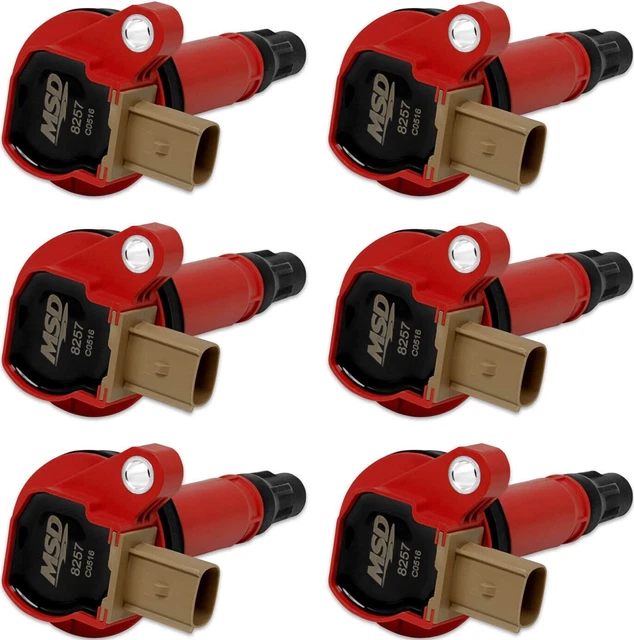 MSD IGNITION COIL,RED,6-PACK,3-PIN Connector,Ford 2013-15 Explorer,2011 ...