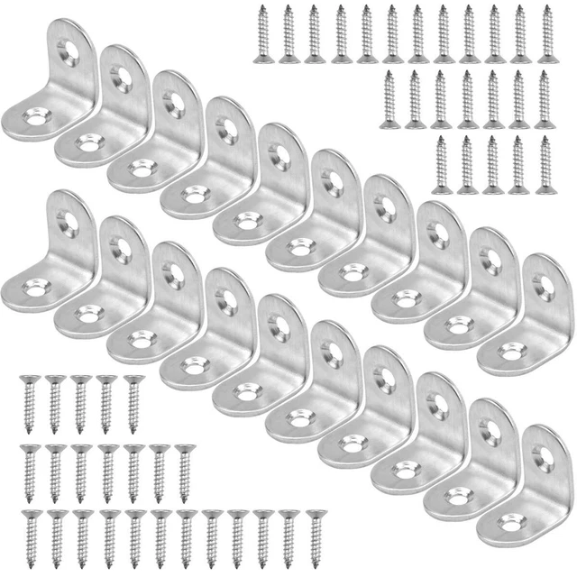 STAFFE D'ANGOLO AACCIAIO Inox 90 Gradi Supporti Angolo Retto Staffe 20 ...