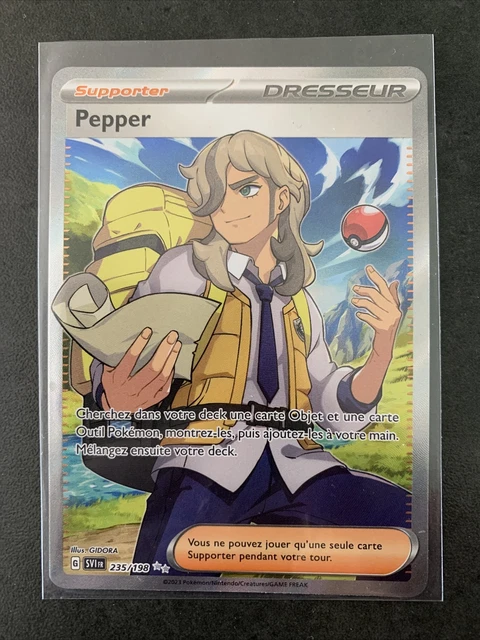 CARTE POKÉMON PEPPER 235/198 Écarlate Et Violet EV1 Full Art Française ...