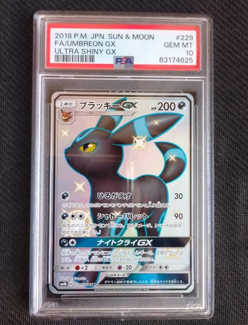 POKÉMON UMBREON GX PSA 10 GEM MINT Ultra Shiny 229/150 SSR JP graded sun moon EUR 399,90 ...