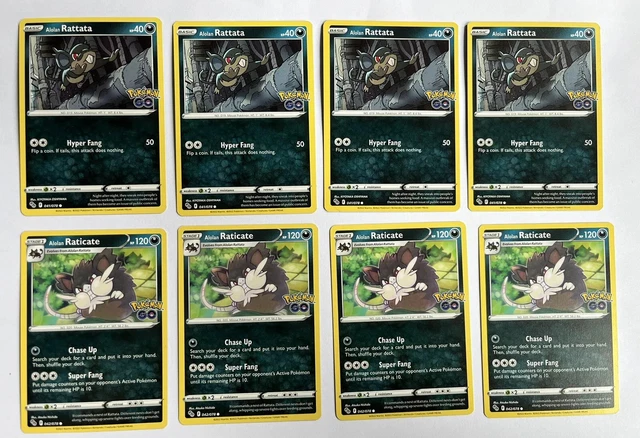 ALOLAN RATTATA/ALOLAN RATICATE Selection Pokemon Cards (041/078, 042/ ...