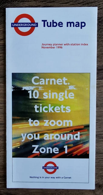 LONDON UNDERGROUND TUBE Map Journey Planner - November 1996 £10.00 ...