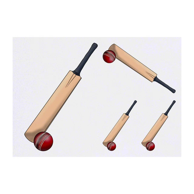 4 X 'CRICKET Bat & Ball' Temporary Tattoos (TO00058010) £5.99 - PicClick UK