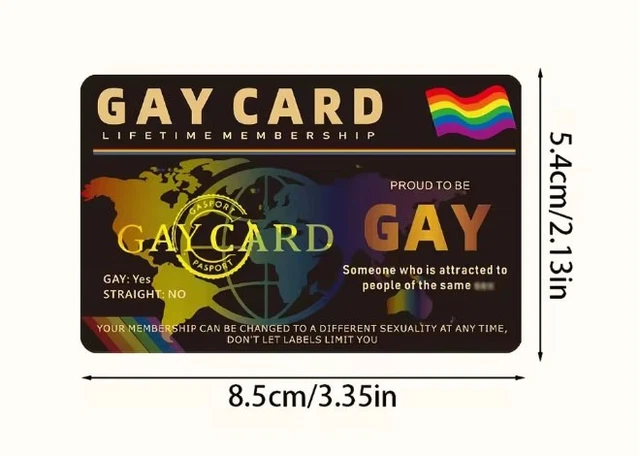 GAY CARD LIFETIME Membership Funny LGBTQ Pride PVC Card – Novelty Gift ...