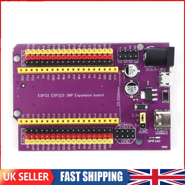 ESP32 DEVELOPMENT BOARD NodeMCU-32S Lua TYPE-C/MICRO Module GPIO Expansion Board £6.19 - PicClick UK