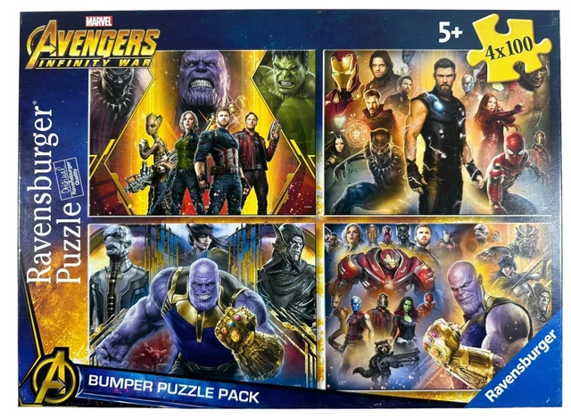 RAVENSBURGER MARVEL AVENGERS INFINITY WAR Bumper Pack 4x 100 Piece ...
