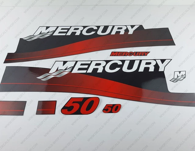 MERCURY 50 HP Two Stroke outboard engine decals sticker set ...