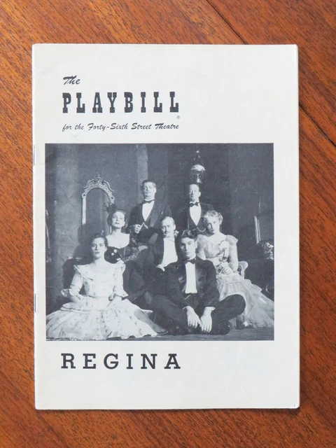 REGINA (MUSICAL) - original 1949 Playbill Broadway premiere program EUR ...