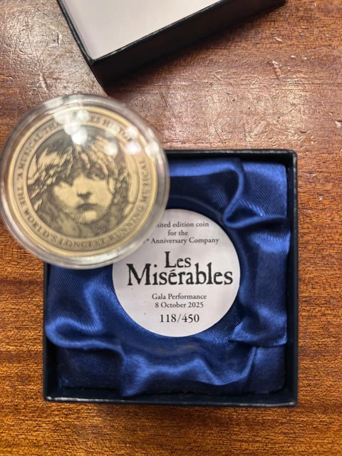 LES MISERABLES - 40Th Anniversary Commemorative Coin - Limited Edition ...