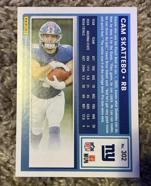 2025 PANINI DONRUSS #302 Cam Skattebo Rookie Green Press Proof $4.51 ...