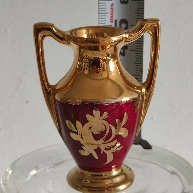 MINI VASE AMPHORE PORCELAINE - LIMOGES FRANCE - rouge et or EUR 19,50 ...