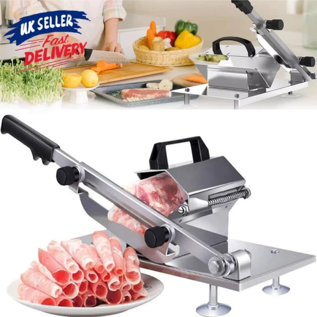 MANUAL MEAT CUTTER Frozen Beef Lamb Mutton Roll Sheet Slicer Stainless ...