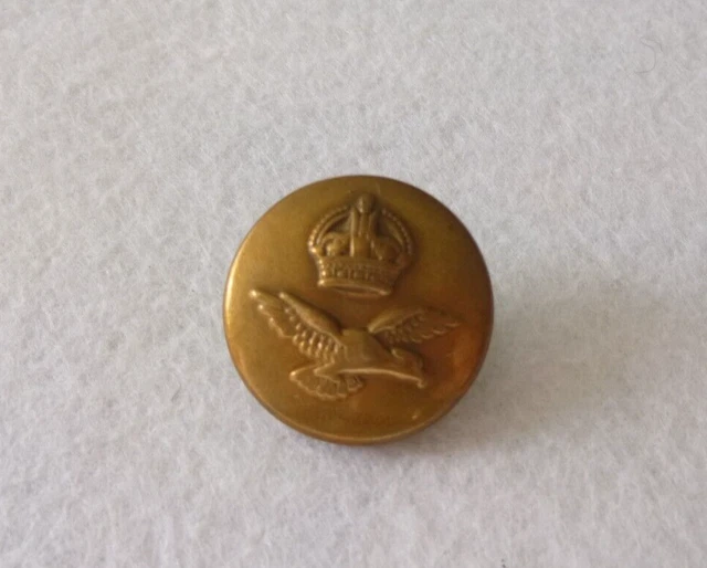 VINTAGE MILITARY UNIFORM Button Brass RAF J.R. Gaunt & Son London King ...