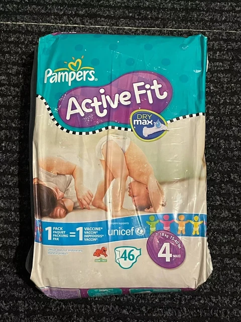 VINTAGE DIAPERS NAPPIES Windeln Couche Pampers Baby Dry Active Fit Size ...
