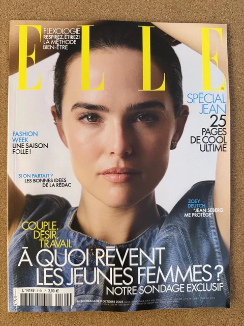 ELLE FRANCE MAGAZINE Zoey Deutch 9th October 2025 Vintage French ...
