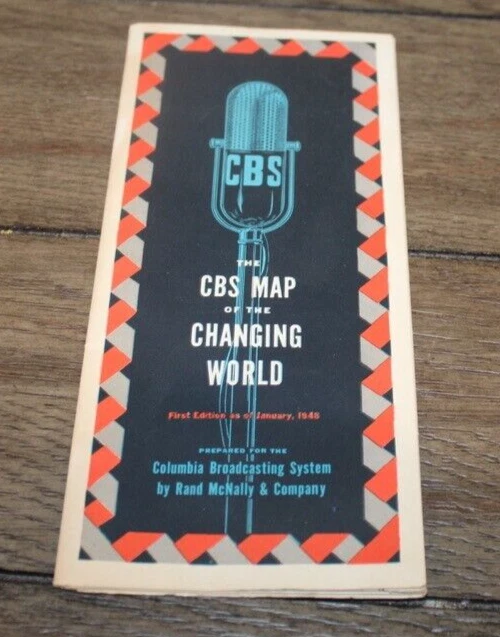 VINTAGE 1948 WWII World Map CBS MAP OF THE CHANGING WORLD lot h £9.92 ...