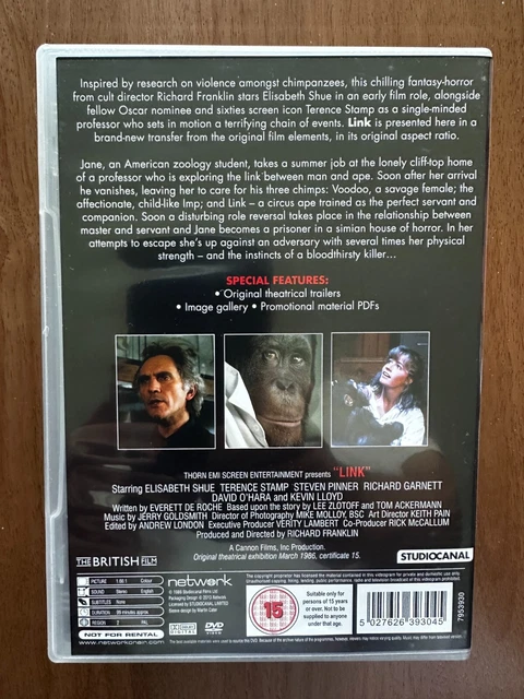 LINK DVD 1986 British Chimpanzee Horror Movie w/ Terence Stamp ...