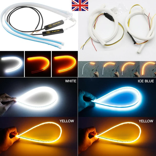 SEQUENTIAL LED STRIPS Turn Signal Indicator Switchback DRL Daytime ...