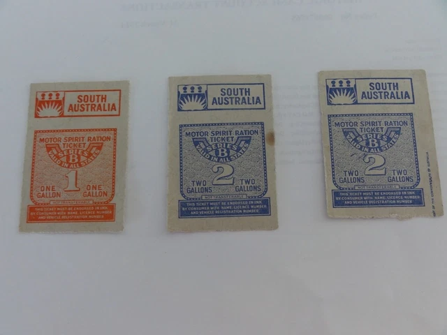 WW2 COLLECTIBLE SOUTH Australian Motor Ration Tickets $15.00 - PicClick AU