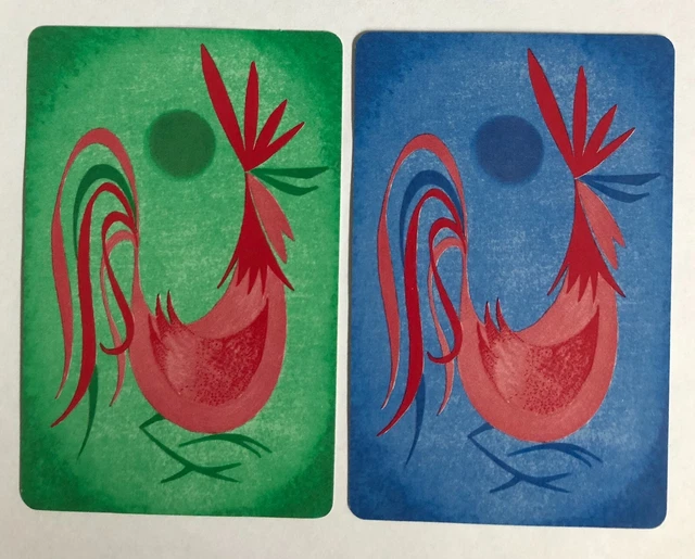 ROOSTER COCKEREL CHICKEN Birds Vintage Retro Art Artwork Swap Playing ...