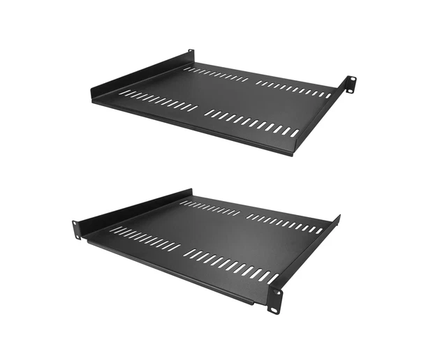 2-PACK 1U SERVER Rack Shelf, Vented Rack Mount Cantilever Shelf, Heavy ...