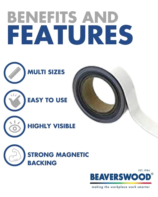 MAGNETIC STEEL EASY-WIPE Tape, Thin & Flexible, Cut to Fit Strip ...