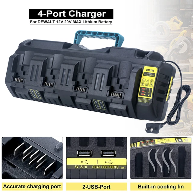 FIT FOR DEWALT DCB104 12V 20Volt MAX Multi-Port Lithium-Ion Battery ...