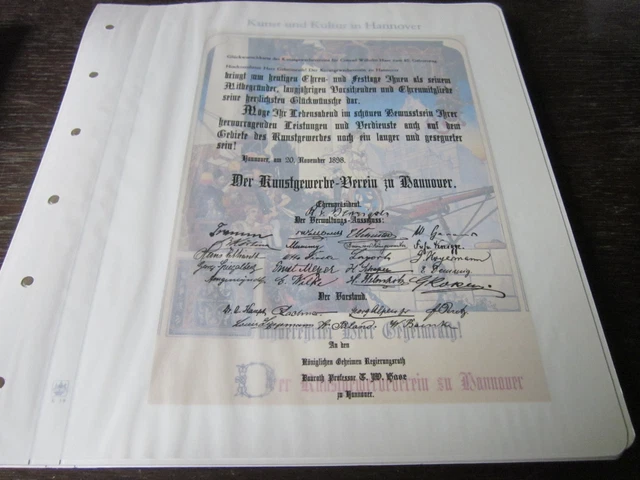 HANNOVER ARCHIV 8 Kunst 19 Glückwunschkarte Conrad Wilhelm Haase 1898 ...