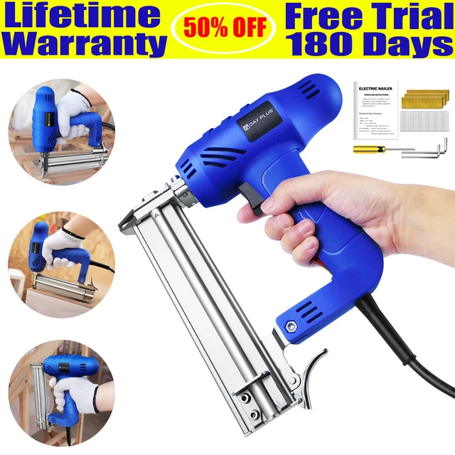 NEW NAIL GUN & Staple Gun Corded Electric Heavy Duty Stapler Nailer ...
