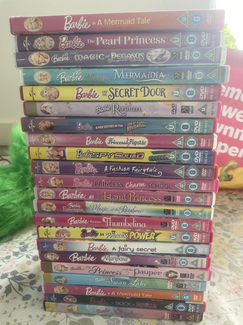 HUGE BUNDLE 21 Barbie Animated Movie DVDs Thumbelina Mermaid Tale Swan ...