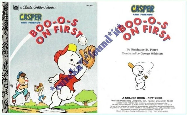 LITTLE GOLDEN BOOK CASPER and FRIENDS BOO-O-S ON FIRST #107-85 : 1992 ...