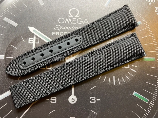OMEGA SPEEDMASTER (2021) Moonwatch 20mm Black Cordura Deployant Strap ...