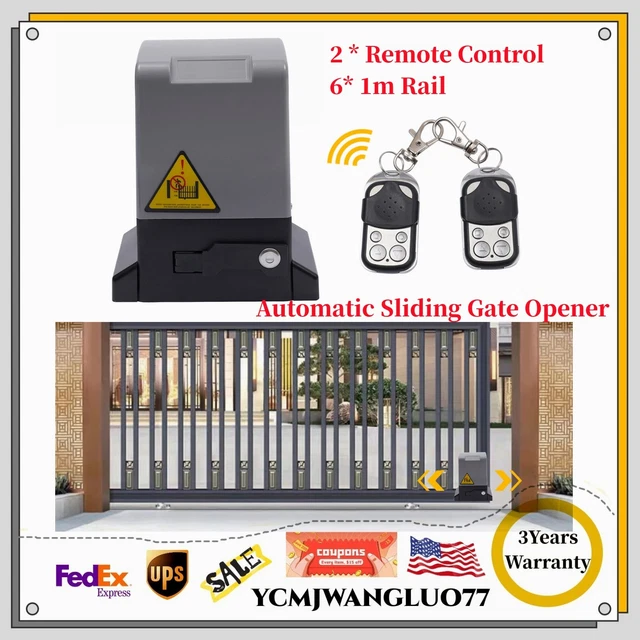 2700LBS AUTOMATIC SLIDING Gate Opener Rack Driven with 2 Remotes ...