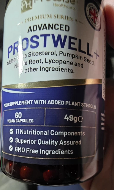 PROWISE ADVANCED PROSTWELL Plus 60 Vegan Capsules Added Beta Sitosterol ...