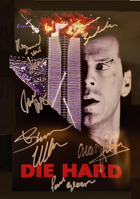 DIE HARD AUTOGRAPHED Movie Poster Card Old 80s Retro Party Invitation ...