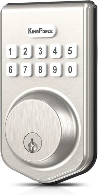 KINGFORCE KEYLESS ENTRY Door Lock with Keypad, Smart Deadbolt Lock for Front Doo £56.63 ...