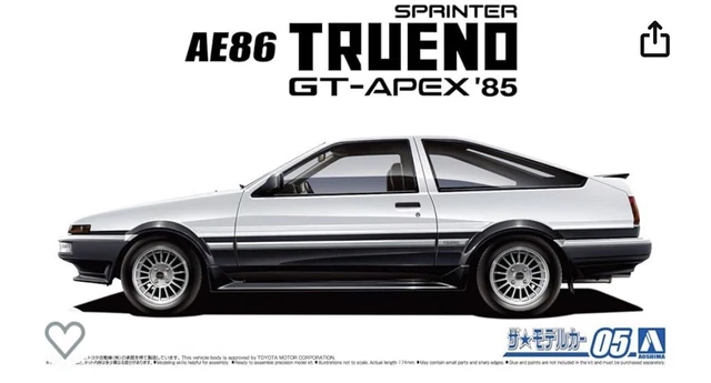 AOSHIMA 1:24 THE Model Car No.5 Toyota AE86 Sprinter Toreno GT-APEX 1985 JAPAN EUR 28,04 ...