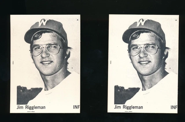 LOT (2) 1975 TCMA Waterbury Dodgers Jim Riggleman xrc recrue VGEX à EX ...