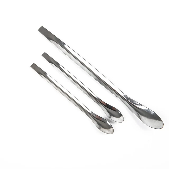12PCS STAINLESS STEEL Lab Spoon Spatula Laboratory Sampling Spoon ...