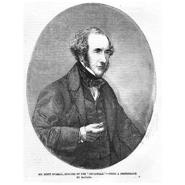 SCOTT RUSSELL BUILDER of the Leviathan Steam Ship - Antique Print 1858 ...