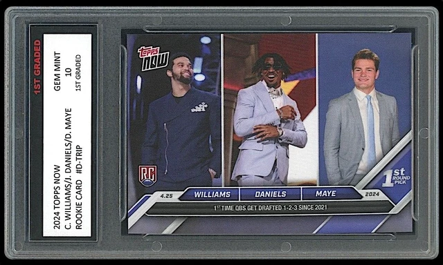 CARTA ROOKIE CALEB Williams/Jayden Daniels/Drake Maye '24 Topps ora 1° grado 10 EUR 50,50 ...